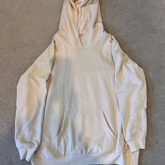 Tops | New Oversized Cream Colored Hoodie With Pockets | Poshmark